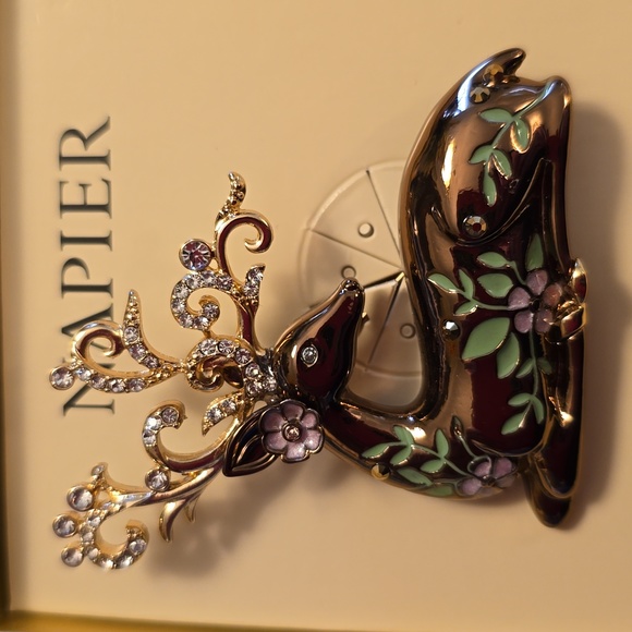 Napier | Jewelry | Napier Beautiful Sparkling Holiday Reindeer Pin ...